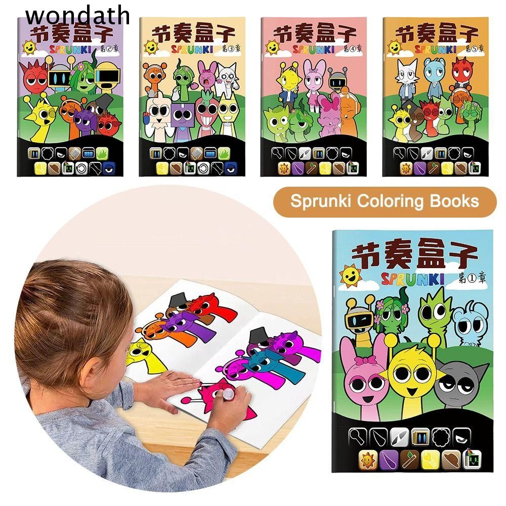 WONDA เด็กระบายสีภาพวาดหนังสือ, การ์ตูนการศึกษา Sprunki สมุดระบายสี ...