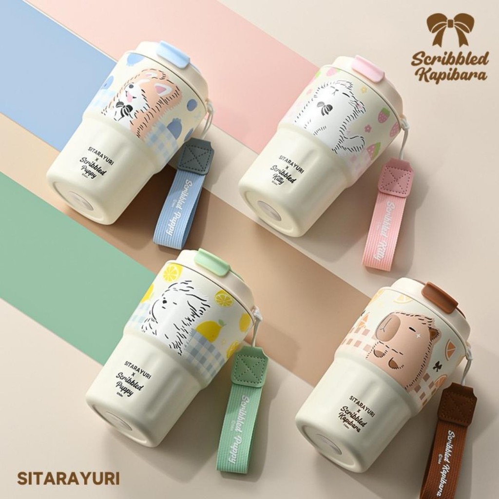 SITARAYURI 360ml 600ml แก้วน้ำลายการ์ตูนเก็บอุณหภูมิ สำหรับเครื่องดื่ม ...