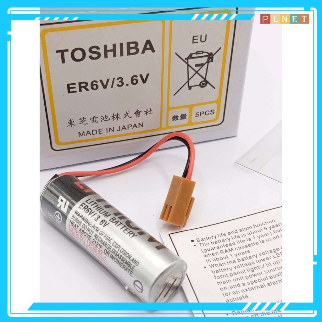 ER6V 3.6V แจ็คน้ําตาล แบตเตอรี่ลิเธียม ER6 2000mah TOSHIBA PLC Lithium ...