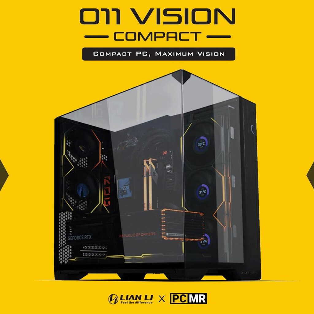 LIAN LI O11 VISION Compact Black (O11VPX) Dual Mode Mid-Tower ATX Case ...