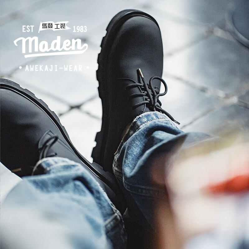 MRA workwear men's spring casual retro round toe shoes | Shopee Thailand