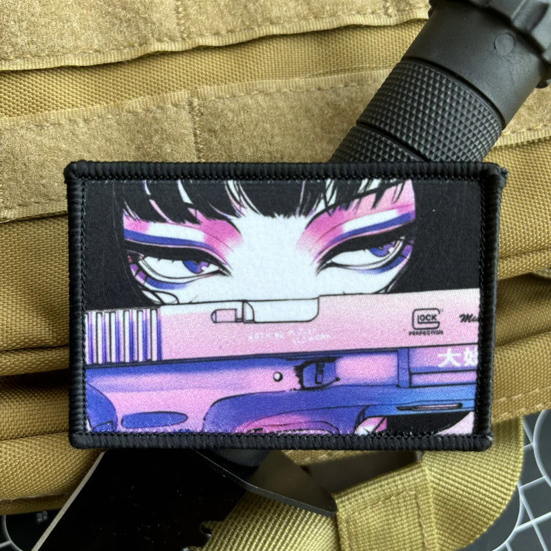 Japanese Girls Shooter Tactical Patch Hook and Loop Printing Patches ...