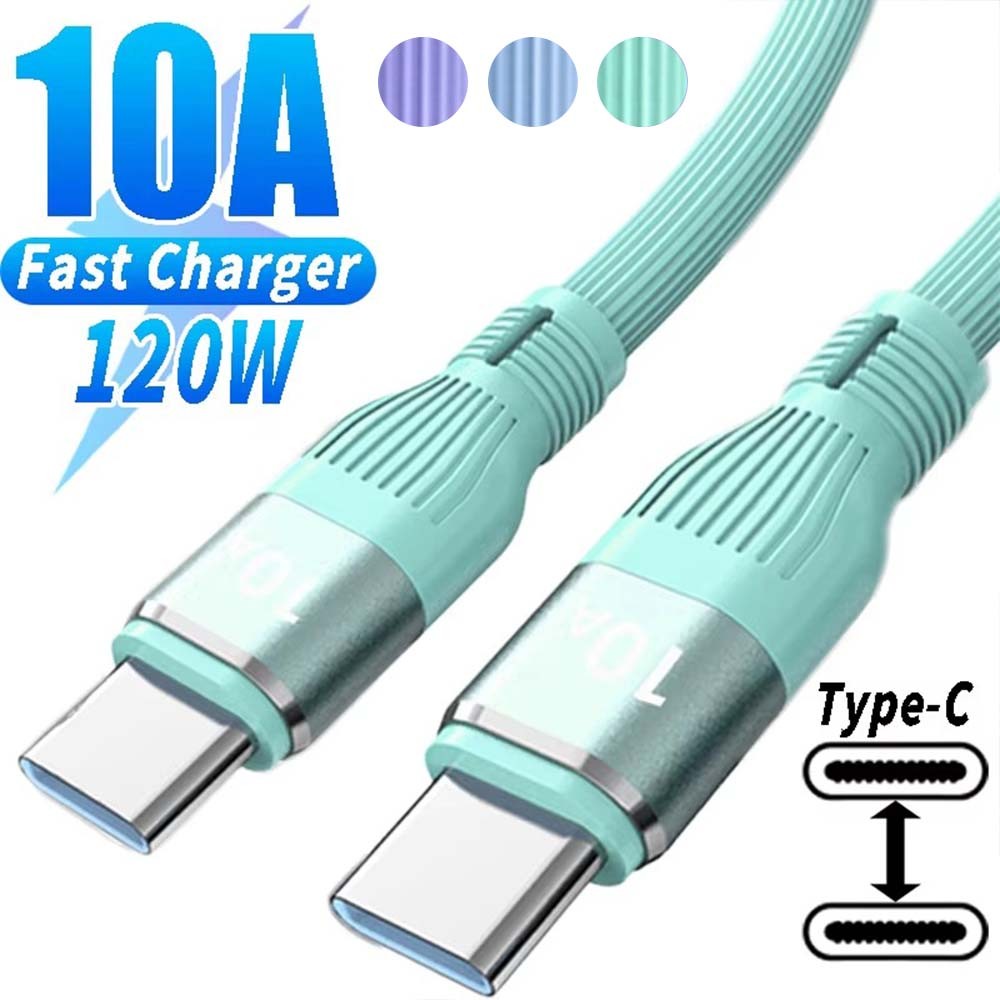 120w 10A Dual Type C Data Cables - สายชาร์จมือถือความเร็วสูง - PVC ...
