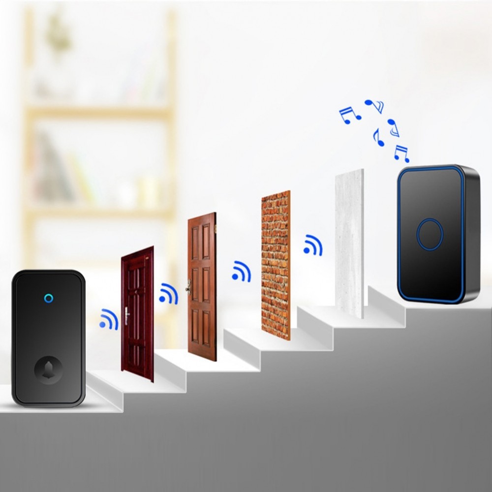 Batteryless Waterproof Doorbell with 500ft Reception Range and Easy ...