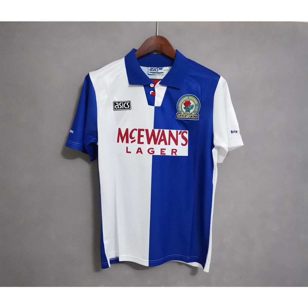 94-95 Blackburn Home Retro Soccer Jersey BRFC Football | Shopee Thailand