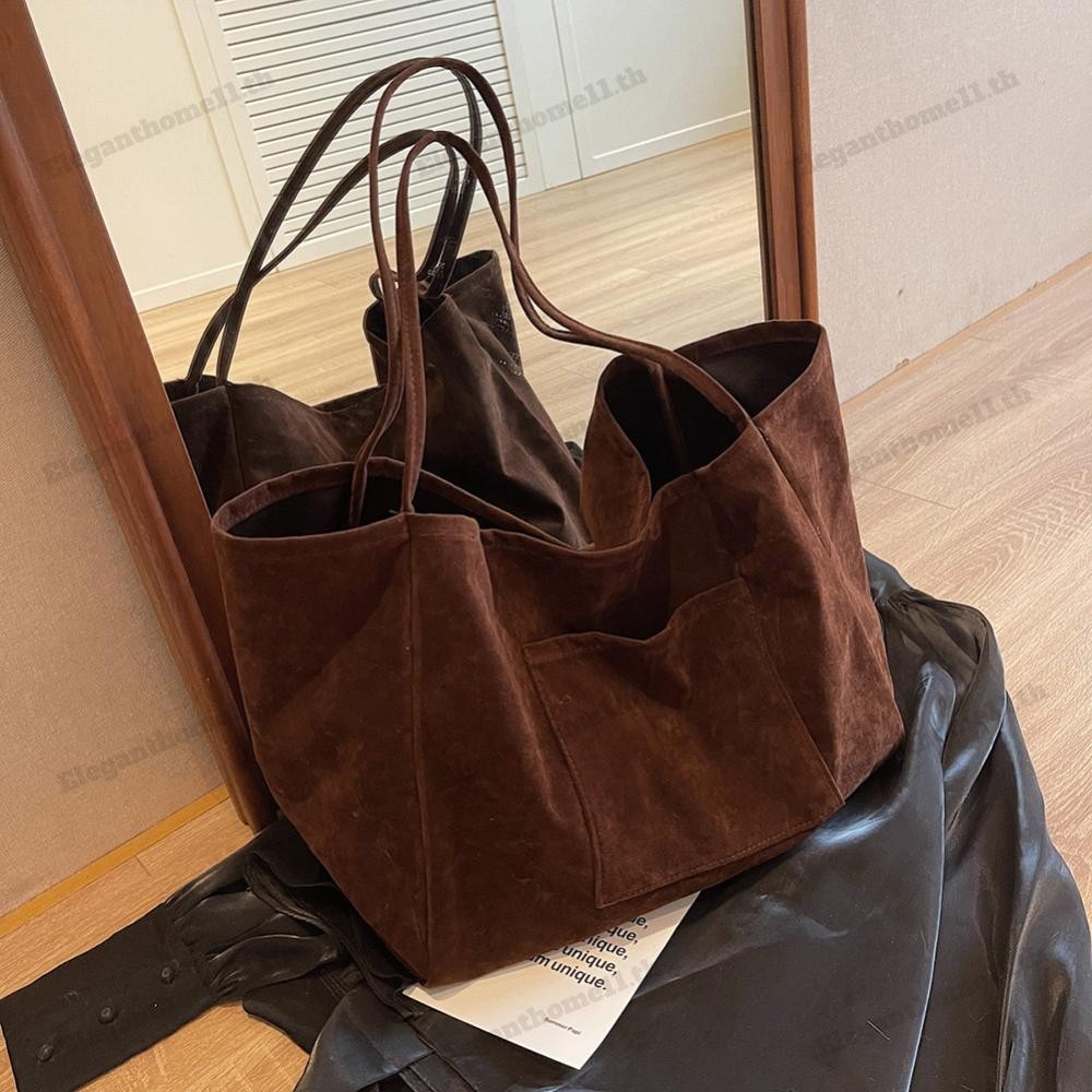 Women Suede Tote Bag With Pockets Shoulder Bag Everyday Bag Commuting ...