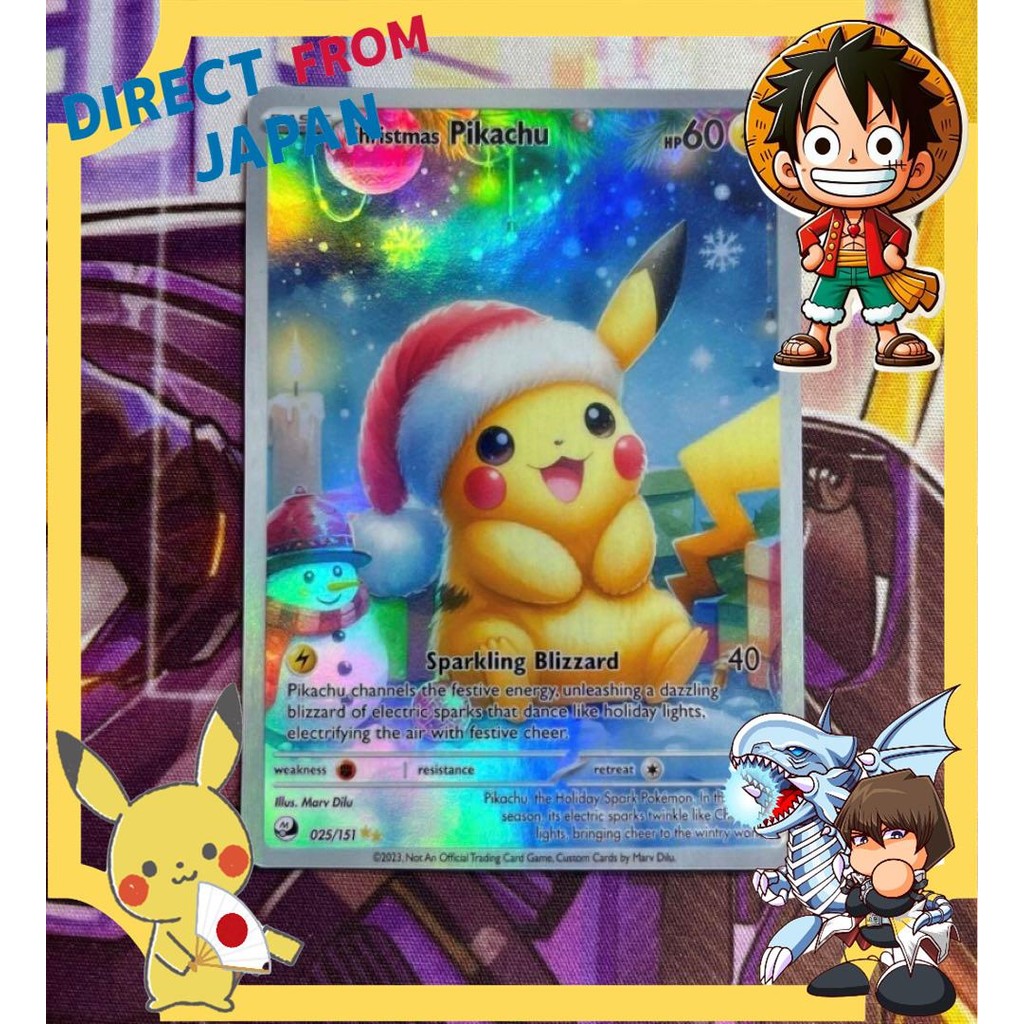 Direct from Japanการ์ดโปเกมอนคริสต์มาส pikachu sar | Shopee Thailand