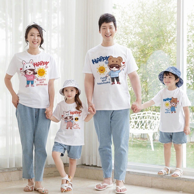 🔥พร้อมส่ง&COD🔥RINA STUDIO เสื้อผ้าพ่อแม่ลูก ชุดเสื้อยืด พิมพ์ลาย น่ารัก เหมาะกับหน้าร้อน สําหรับ ...