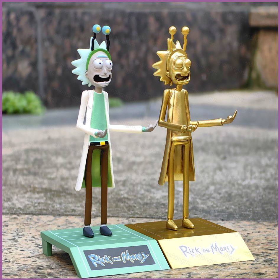 Flip Rick และ Morty Action Figure นิ้วกลางแนวตั้งKuso Tricksตุ๊กตาของเล่นเครื่องประดับรถของขวัญ ...
