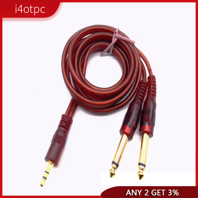 I4otpc 1.5M 3.5 มม.ถึง 6.35 มม.แจ็คปลั๊กสายเชื่อมต่อเครื่องผสมเสียงเครื่องขยายเสียงสายไฟ ...