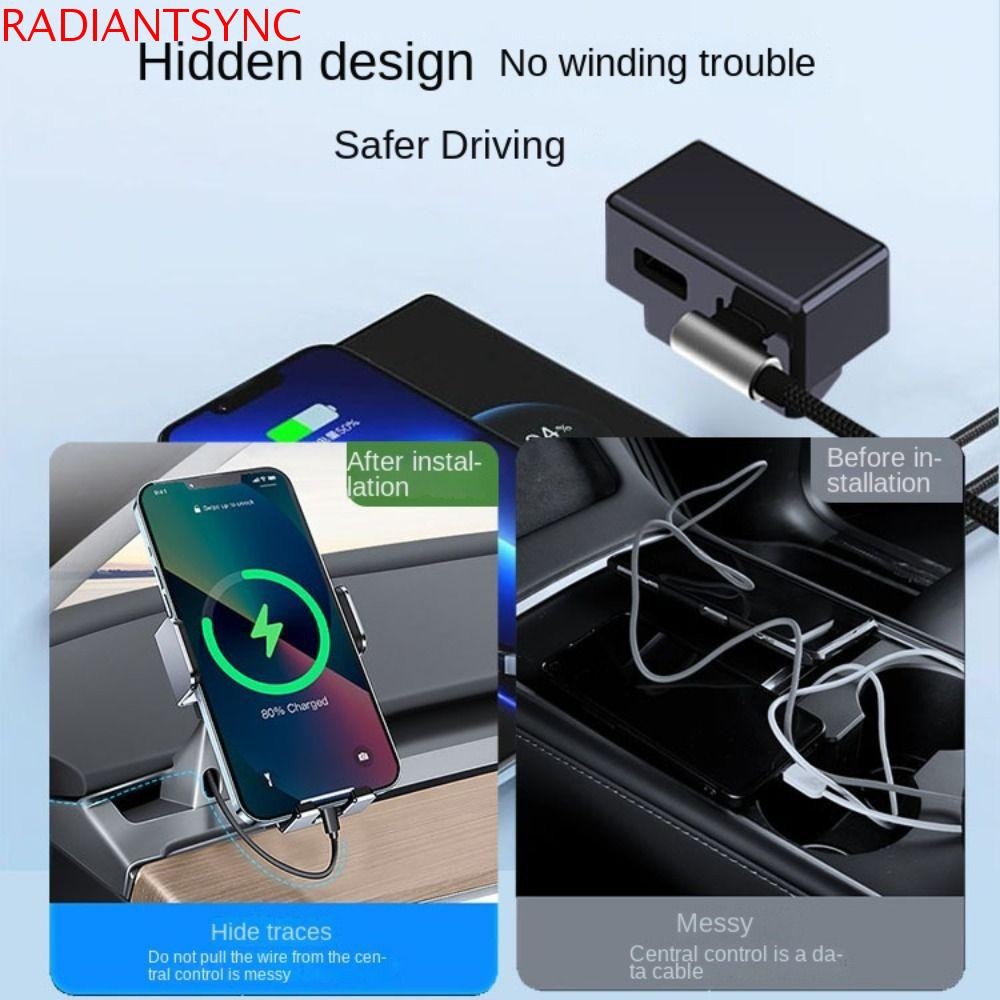 Radiantsync OBD อะแดปเตอร์ชาร์จในรถยนต์ OBD สองหัว, ชาร์จโทรศัพท์อะแดปเตอร์ติดผนังชาร์จเร็ว USB ...