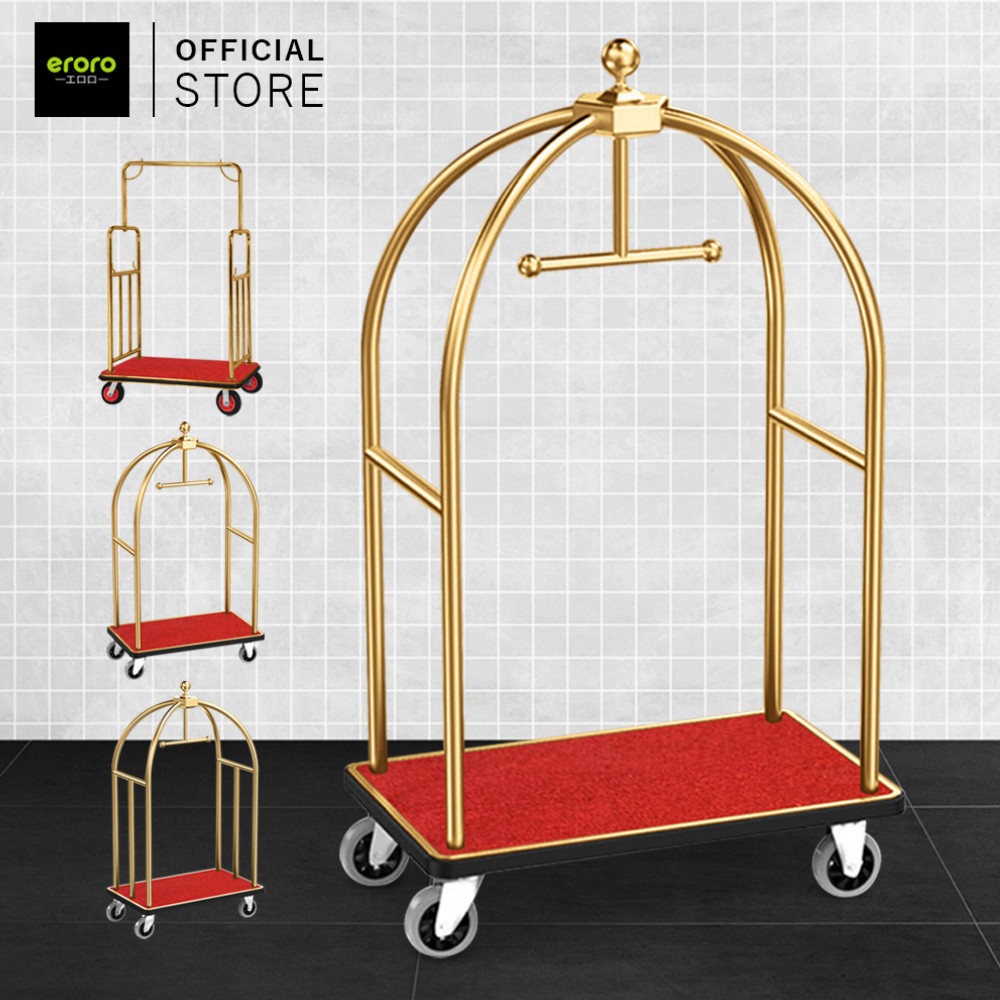 ERORO รถเข็นกระเป๋าโรงแรม bellman cart gold รถเข็นกระเป๋า | Shopee Thailand