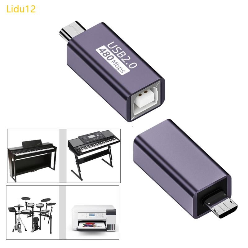 Lidu12 USB B ตัวเมียเป็น USB Mini Micro USB MiDi ข้อศอกตรงหัวอะแดปเตอร์ TypeC ชาย | Shopee Thailand