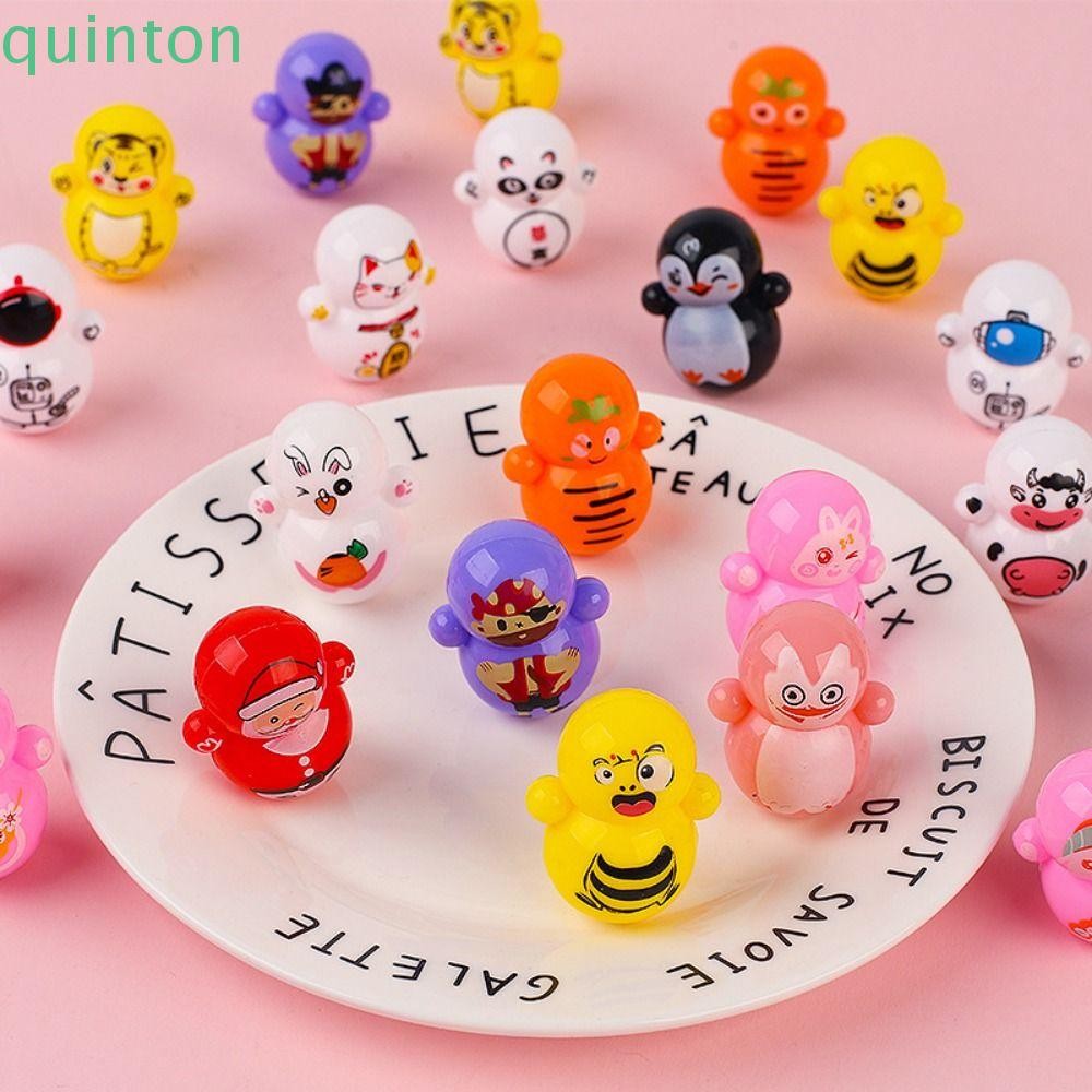 QUINNTON 10 ชิ้น Mini Roly-poly ของเล่น, Self-Righting น่ารัก Tumbler ...