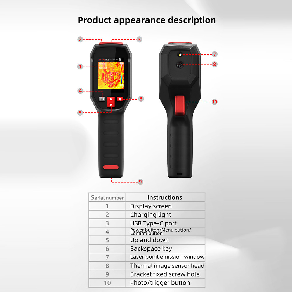 Pcbfun BSIDE HX3 กล้องถ่ายภาพความร้อนแบบใช้มือถือเครื่องวัดอุณหภูมิแบบ ...