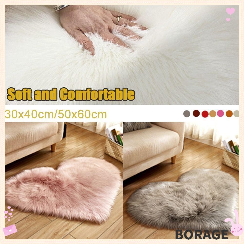 พรมตุ๊กตา BORAG, ผมยาวปุยขนพรม, พรมตกแต่งนุ่มเลียนแบบขนสัตว์ Pad Home ...