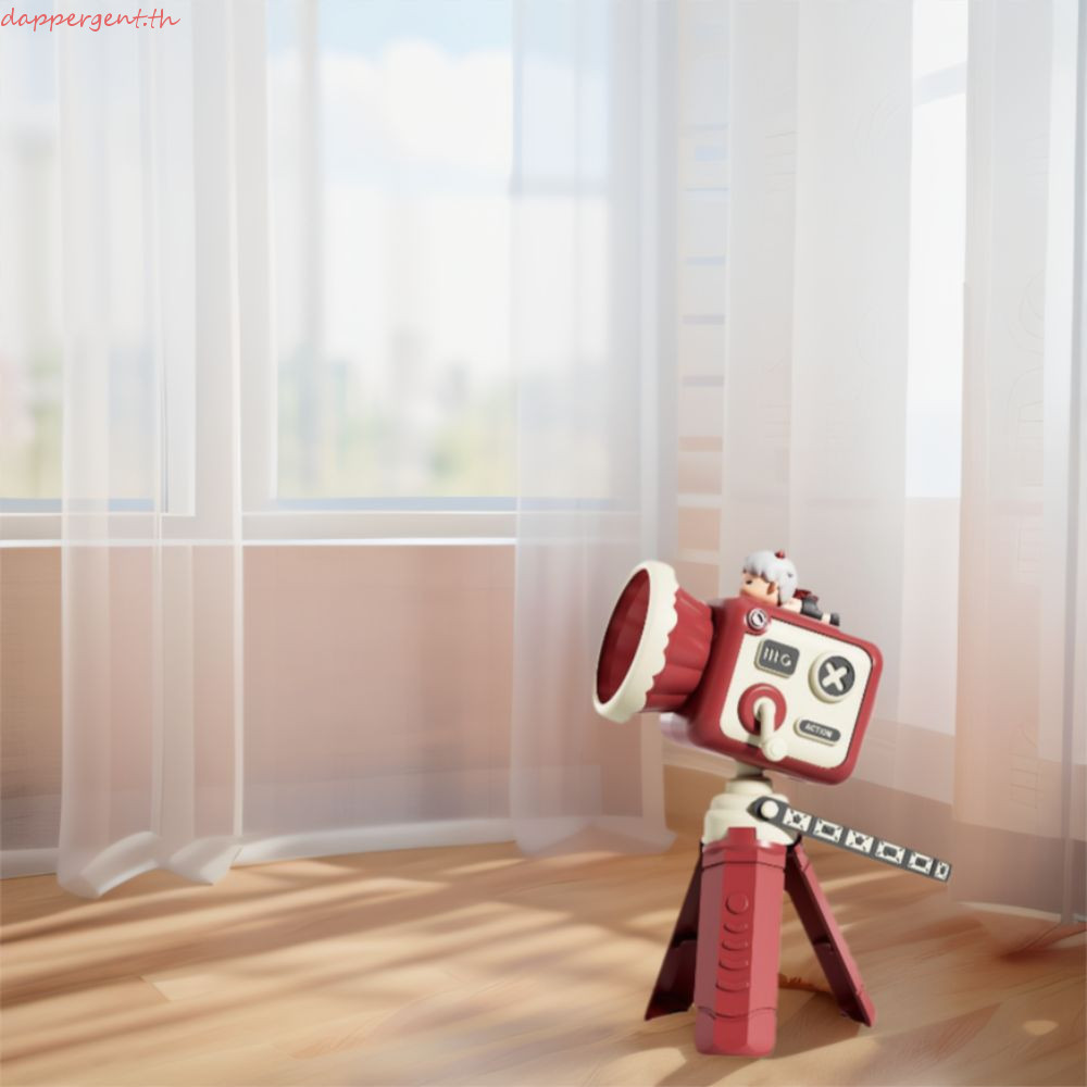 DAPPERGENT พัดลมรูปทรงกล้อง, พัดลมตั้งโต๊ะแบบปรับได้พลาสติก, การ์ตูนน่ารัก USB ชาร์จพัดลมมือถือ ...