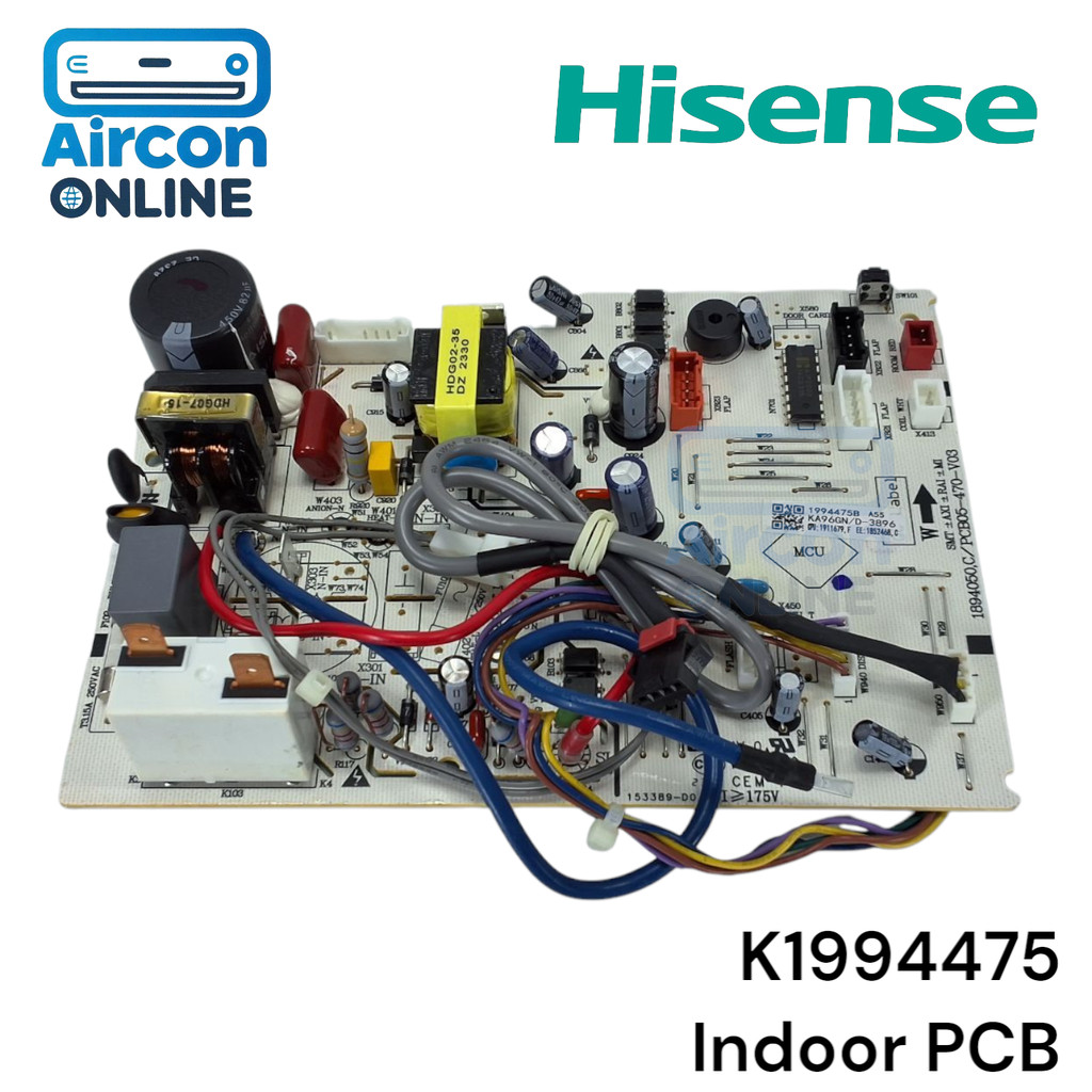 Indoor PCB แอร์ Hisense รุ่น AS-22TR4RXBTUD0 รหัส K1994475 *กรุณาสอบถาม ...