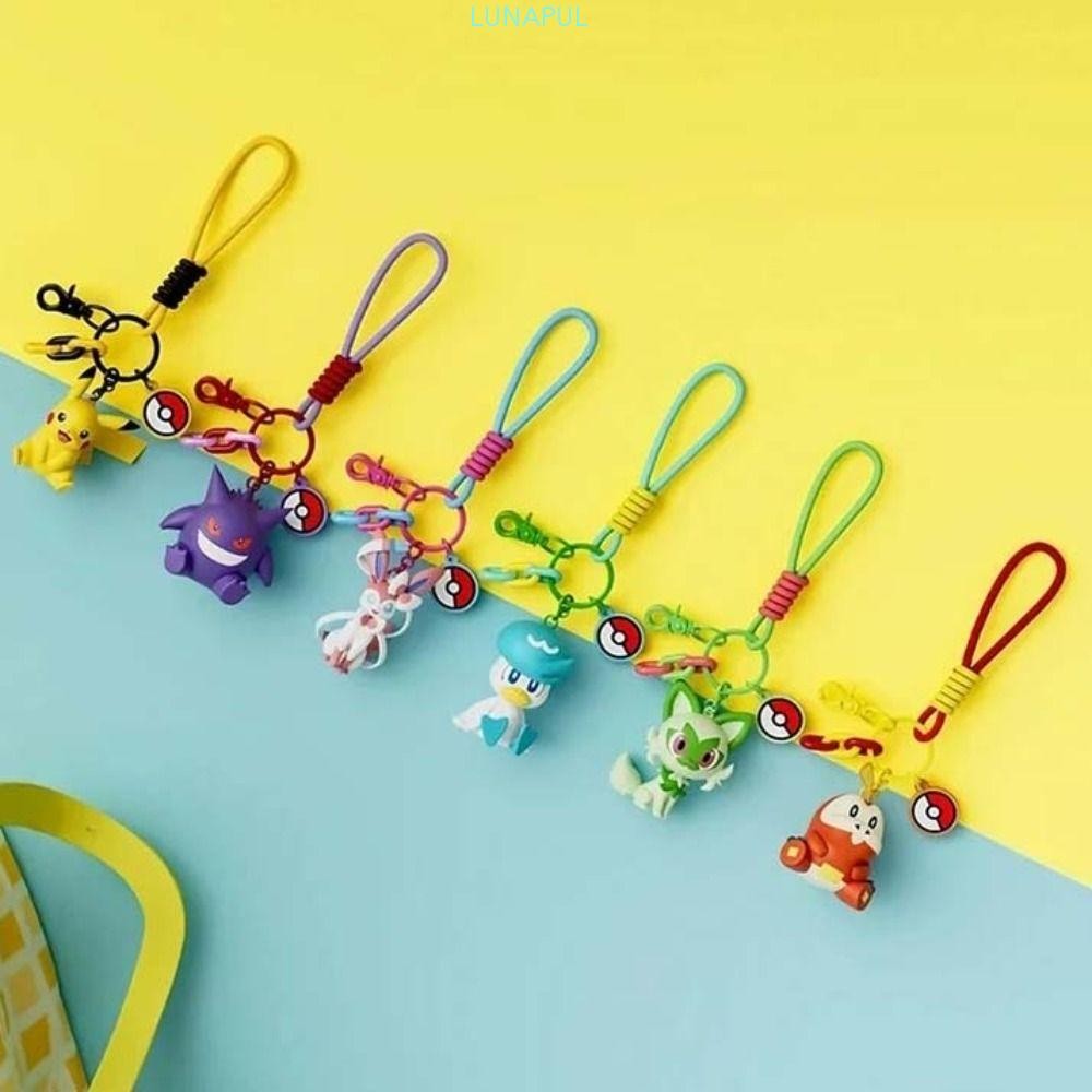 LUNAPUL Pikachu ตัวเลขพวงกุญแจ, Sprigatito Fuecoco Gengar จี้, กระเป๋า ...