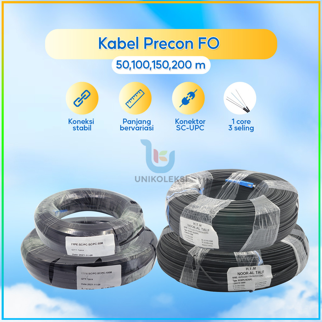[ ]สายไฟเบอร์ออปติก Drop Core/สาย Precon FO 100M/50M เมตร 1Core 3 ...