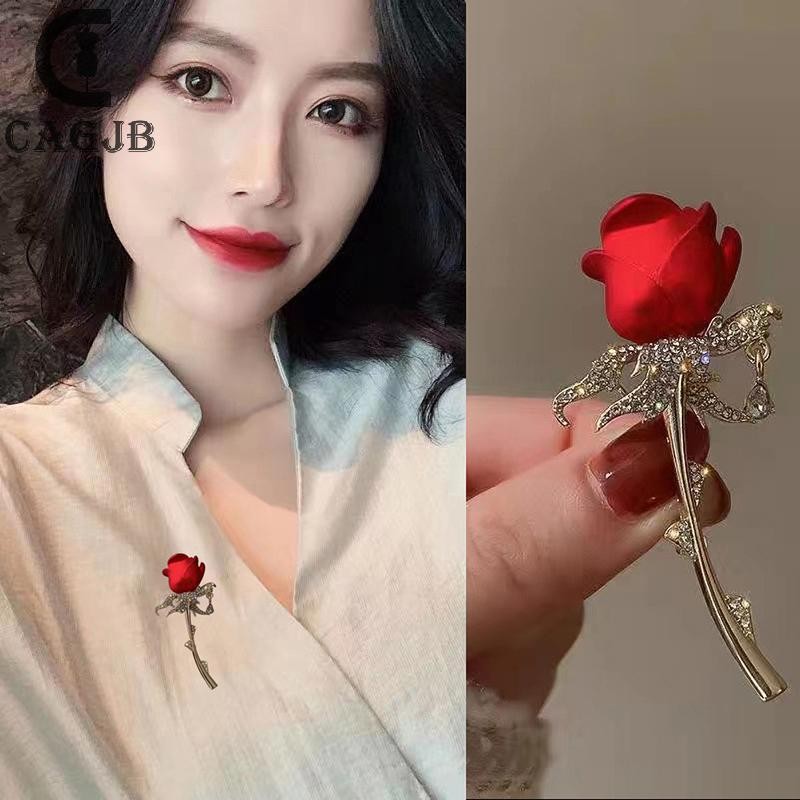 [CAGJB] Red Rose เข็มกลัด Pin ผู้หญิงป้าย Lapel Pin สาวเสื้อสูทเสื้อผ้า ...