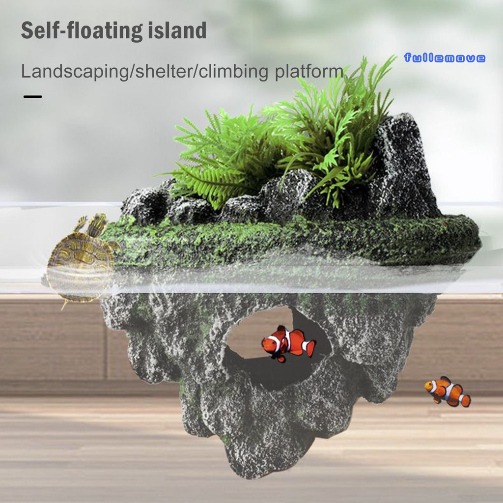 Fullemove ถังปลาหินประดิษฐ์ตกแต่ง Miniature Aquarium Float Moss Rock ...