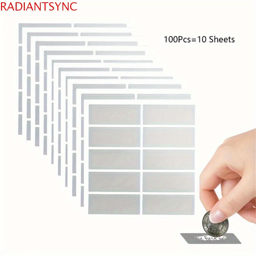 RADIANTSYNC 100pcs Scratch Off สติกเกอร์,ตลกสี่เหลี่ยมขูดสติกเกอร์ Scratch การ์ด, Creative กาว ...