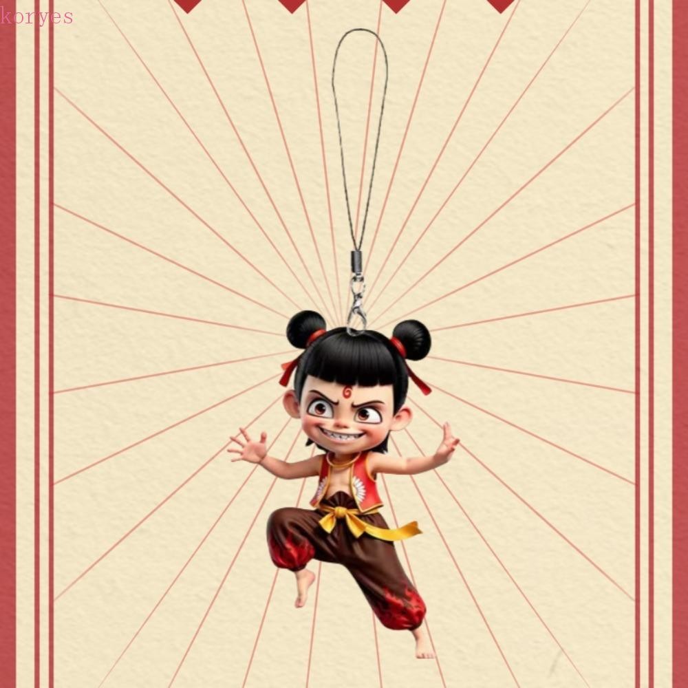 KORYES อะนิเมะ Ne Zha 2 พวงกุญแจ, การ์ตูนตลก Ne Zha จี้, Creative ...