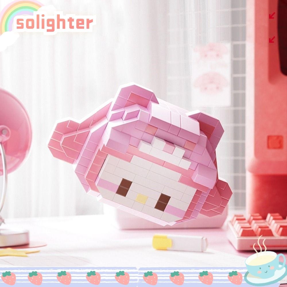 Solighter ของเล่นบล็อกตัวต่อ Sanrio, การ์ตูนน่ารักโมเดลอนุภาคขนาดเล็ก ...