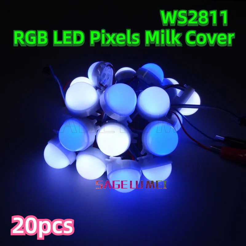 Dc12v WS2811 30 มม.Diffused led Pixel โมดูลสี 3 LEDs 5050 RGB led โคมไฟ ...