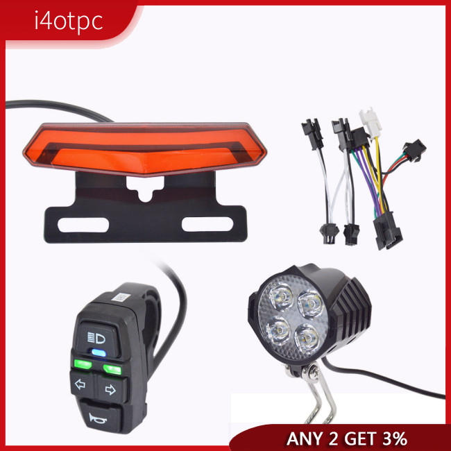 I4otpc 24-48v มัลติฟังก์ชั่น E-Bike ไฟหน้าไฟเลี้ยวด้านหลังพร้อมสวิตช์สําหรับสกู๊ตเตอร์ไฟฟ้า ...