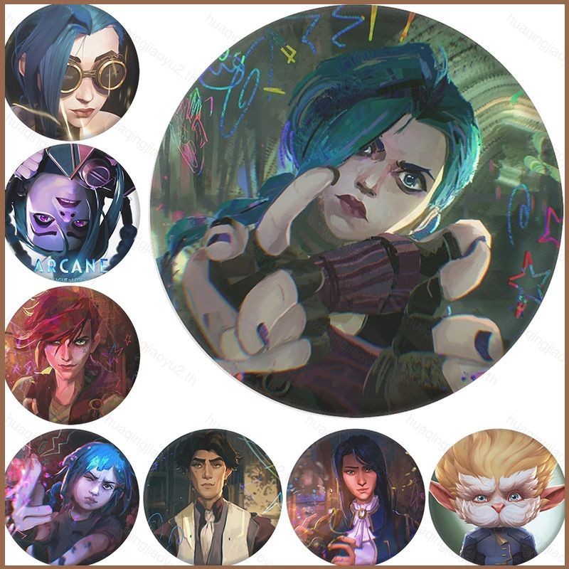 Arcane: League of Legends Anime Badge พวงกุญแจกระจกดีบุกกระเป๋าเป้สะพาย ...
