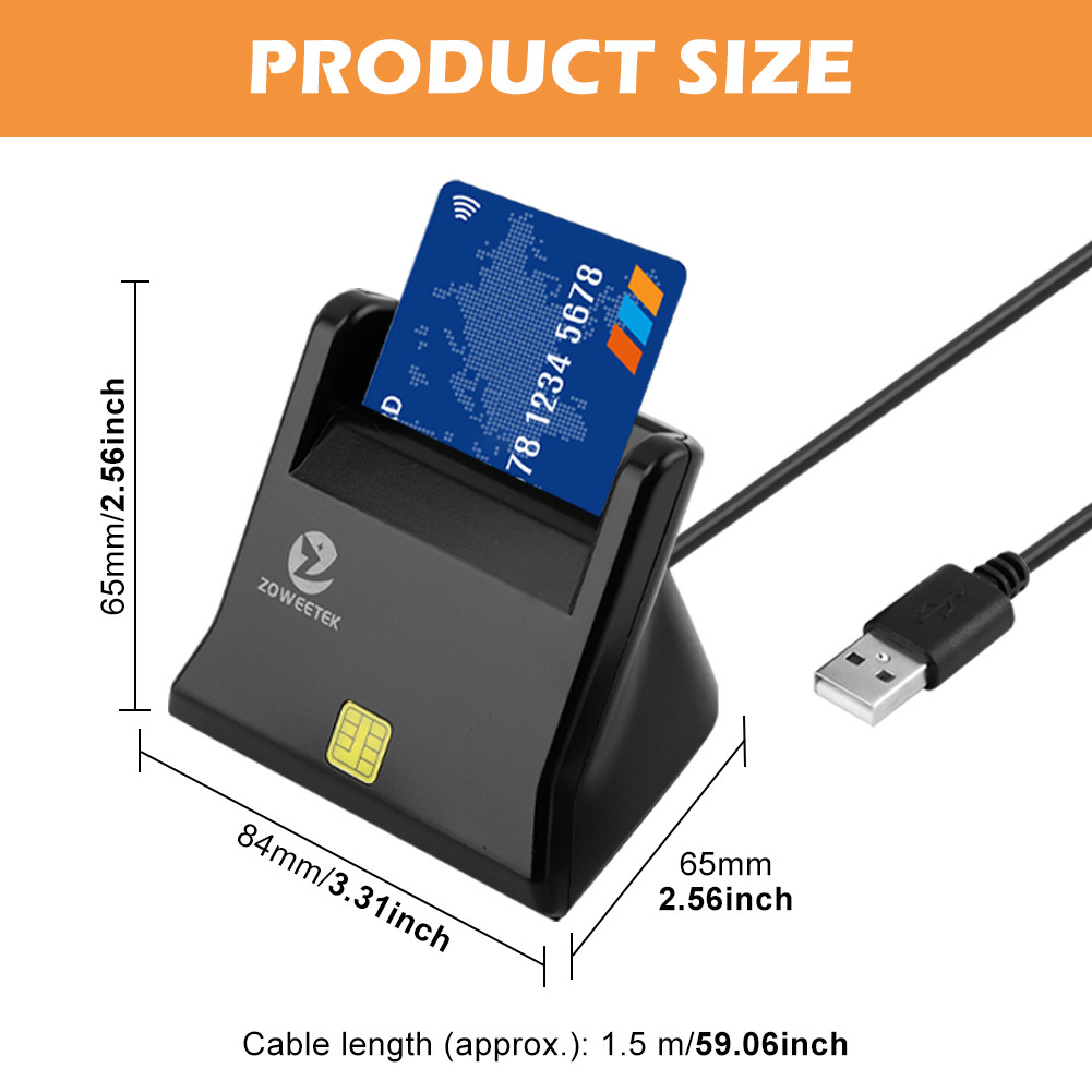【USB 2.0】Zoweetek รุ่น zw-12026-3 เครื่องอ่านบัตรประชาชน smart card ...