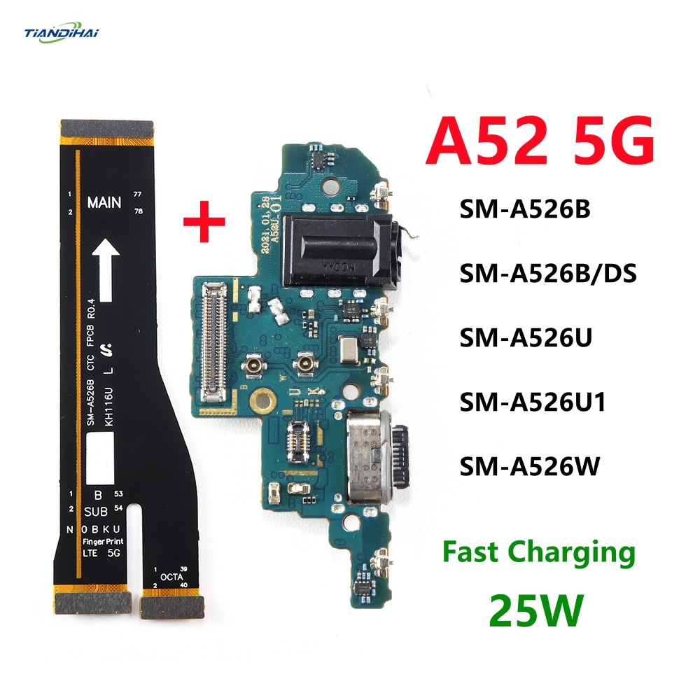 1pcs สําหรับ Samsung Galaxy A52 5G A526 A526B A526U USB ชาร์จหลักสาย ...