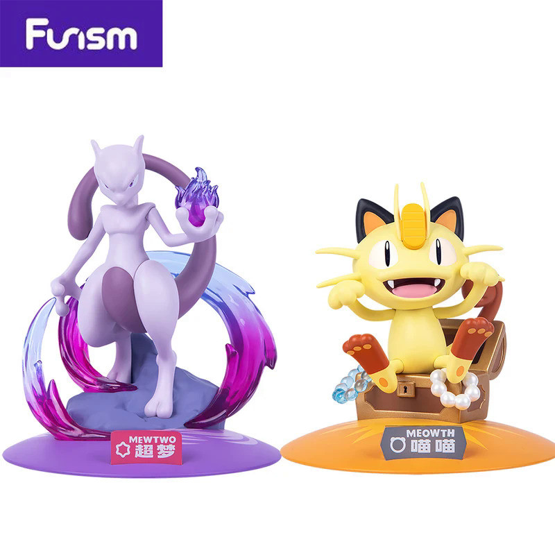 New In Stock Funism Original Pokemon Series Mewtwo Meowth 11.5Cm Anime ...