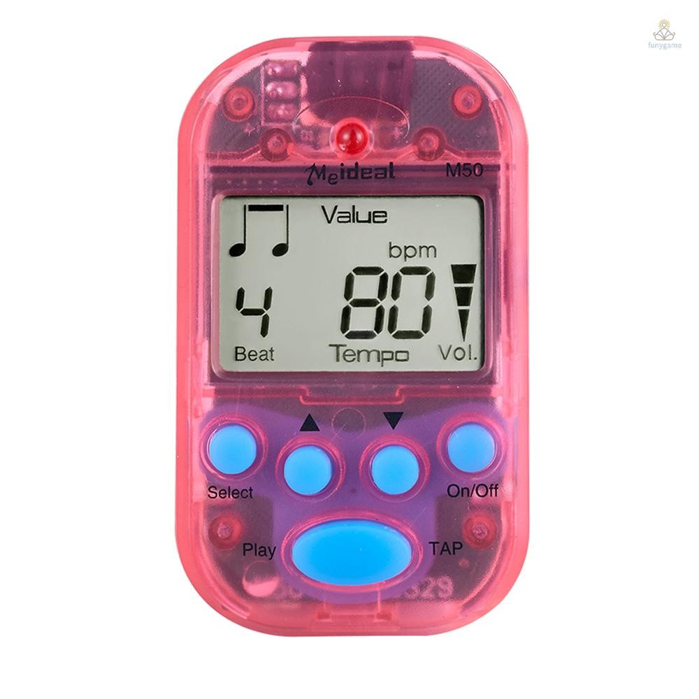 Professional Metronome M50 Digital LCD Clip-on Tuner Metronomfor กีตาร์ ...