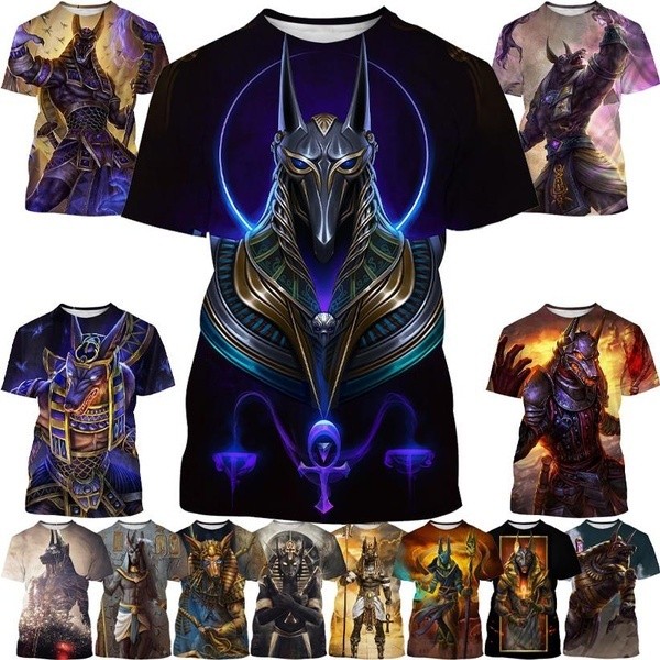 ใหม่ล่าสุด Grim Reaper anubis 3D พิมพ์ T เสื้ออียิปต์โบราณ PHARAOH ...