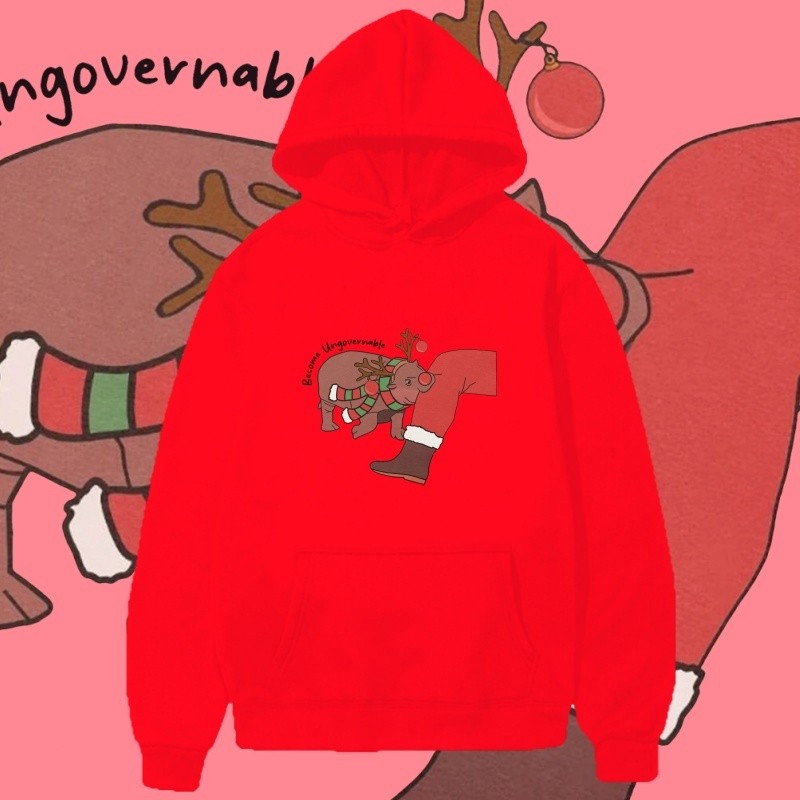 💖 ผ้าฝ้าย Hoodie 💖 เสื้อฮู้ด ฮิปโปโปเตมัส Hoodie Christmas เสื้อฮู้ด ...