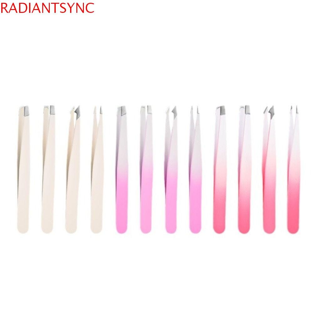 Radiantsync คีมคิ้ว, แหนบคิ้วตาสแตนเลสที่มีสีสัน, มืออาชีพอเนกประสงค์ต่อขนตากําจัดขนใบหน้าเฉียง ...