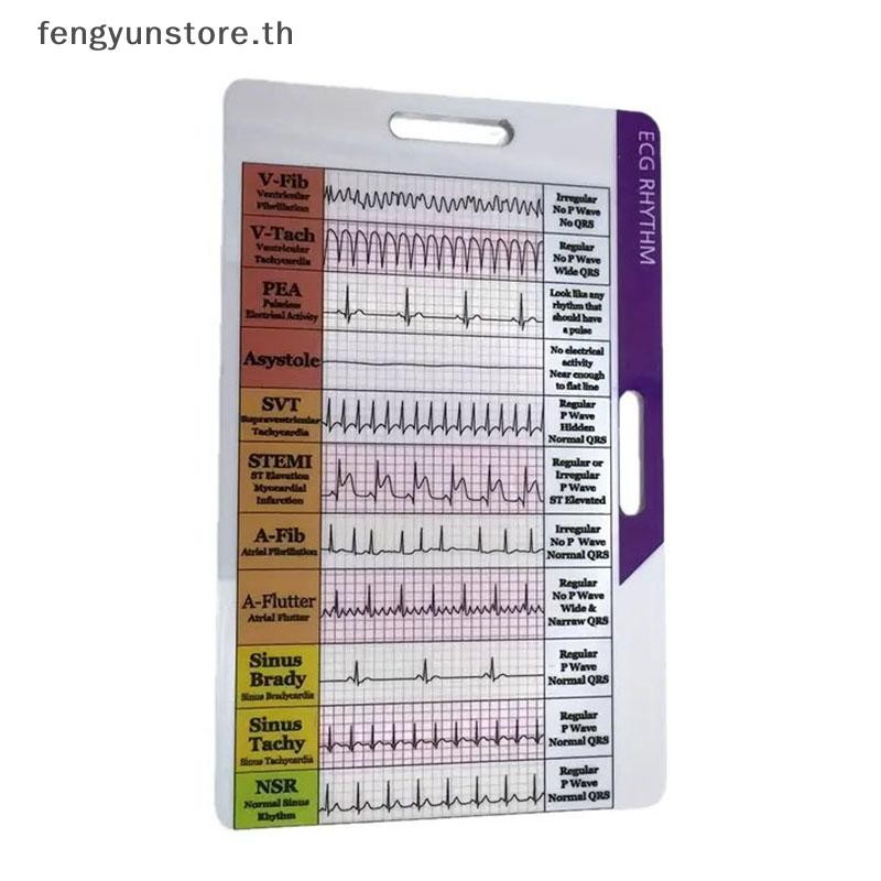 Yunstore ECG/EKG Rhythm Pocket Card การออกแบบสองด้าน EKG Rhythm ...