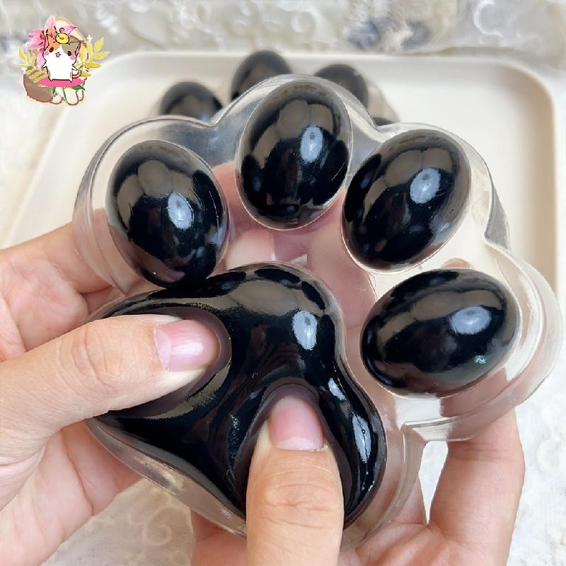 โปร่งใสขนาดใหญ่ Squish Cat Foot Antistress Taba Big Cat Paw Anti-Stress ...