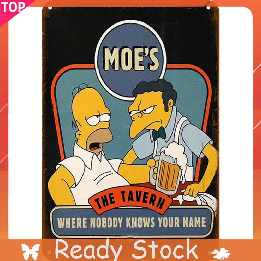โลหะ Moe s Tin Sign ภาพวาดเหล็กสี่เหลี่ยม Wall Home Bar Art Decor30x40 ...
