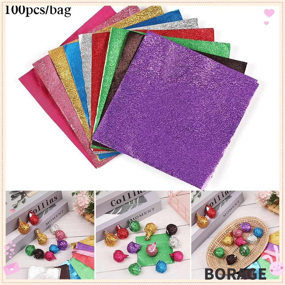 BORAG 100 ชิ้นแพคเกจกระดาษเย็บขนมเบเกอรี่ตกแต่งงานแต่งงานอุปกรณ์ Gilded กระดาษห่อ | Shopee Thailand