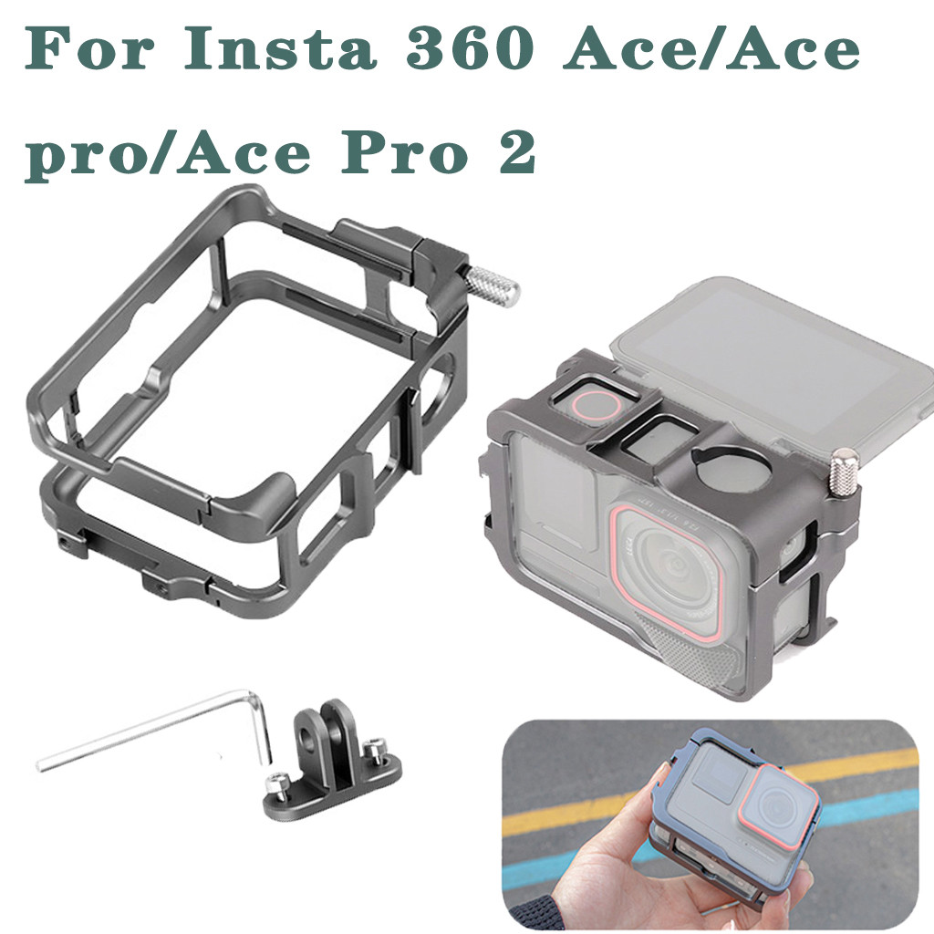 กล้องกรอบป้องกันสําหรับ Insta 360 Ace/Ace Pro/Ace Pro 2 กรงโลหะ Rig ...