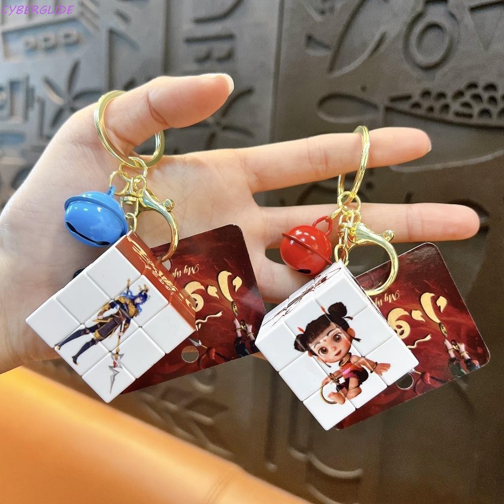 CYBERGLIDE NeZha Cube พวงกุญแจ, พลาสติก Little Hero Ne Zha Magic Cube ...