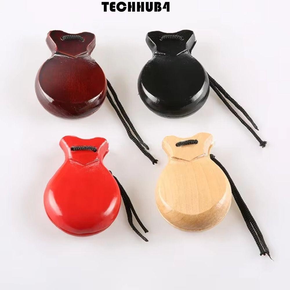 TECHHUB4 สเปน Castanets, ไม้แบบดั้งเดิม Flamenco Dance Castanets ...