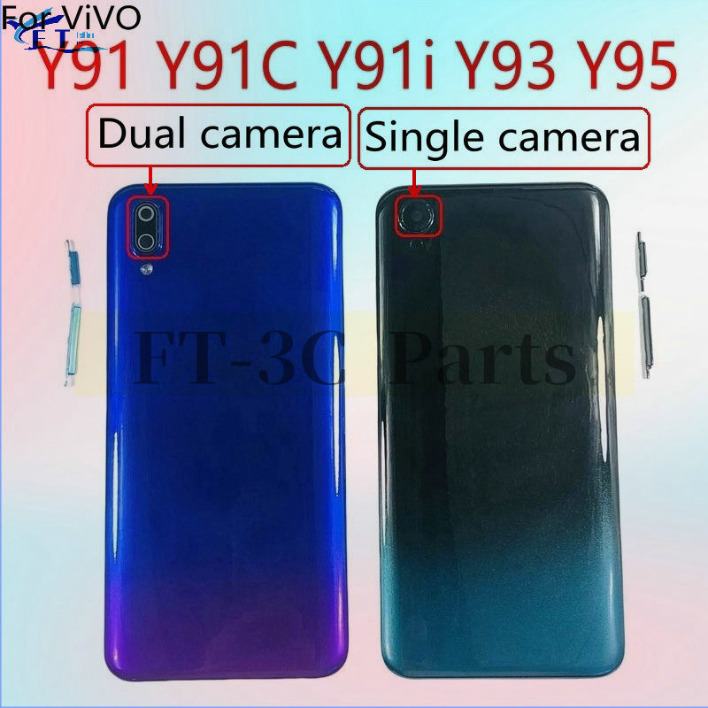 สําหรับ VIVO Y91 Y91C Y91i Y93 Y93s Y95 (เดี่ยว/กล้องคู่) ปกหลังกรณีด้านหลังฝาครอบแบตเตอรี่พร้อม ...