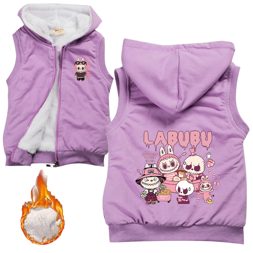 labubu clothes popmart jacket for kids Velvet vest jacket | Shopee Thailand