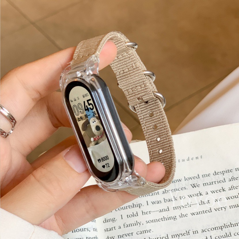 สายรัดผ้าใบทอไนลอนสําหรับ Xiaomi Mi Band 9 9NFC Watchband เปลี่ยน Mi Smart Band 6 5 4 3 สายรัด ...