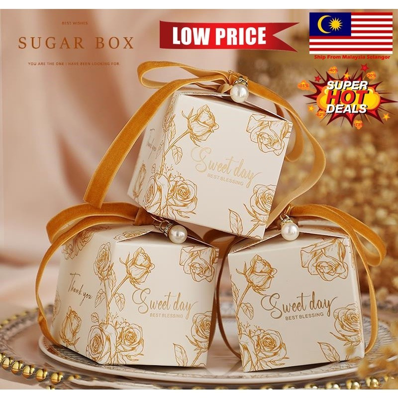 Joy Square Shape Candy Box งานแต่งงานวันเกิด Goodies ของที่ระลึกประตู ...